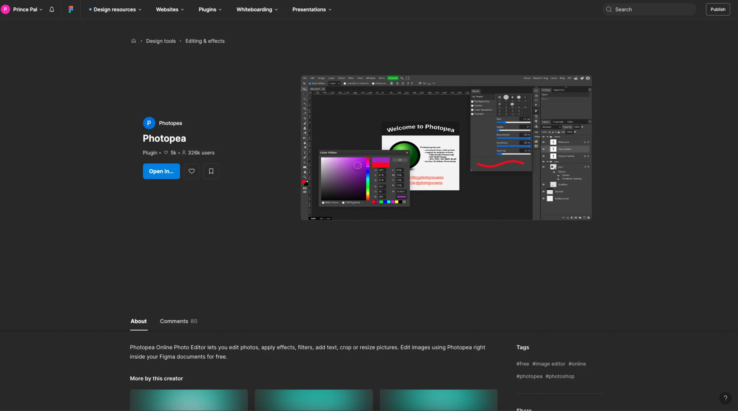 Photopea Photo Editor UI UX Showcase